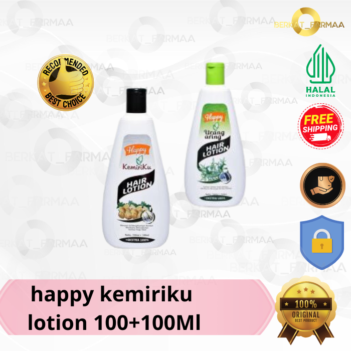 Jual HAPPY HAIR LOTION KEMIRIKU & URANG ARING BOTOL 100+100ml / LOTION ...