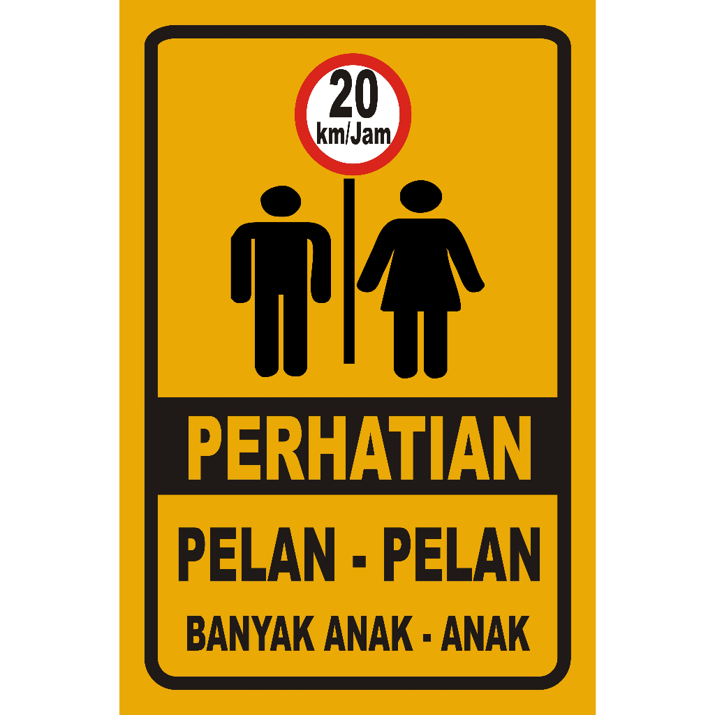 Jual Sticker Waterproof, Stiker Hati-hati Banyak Anak-anak, Stiker ...