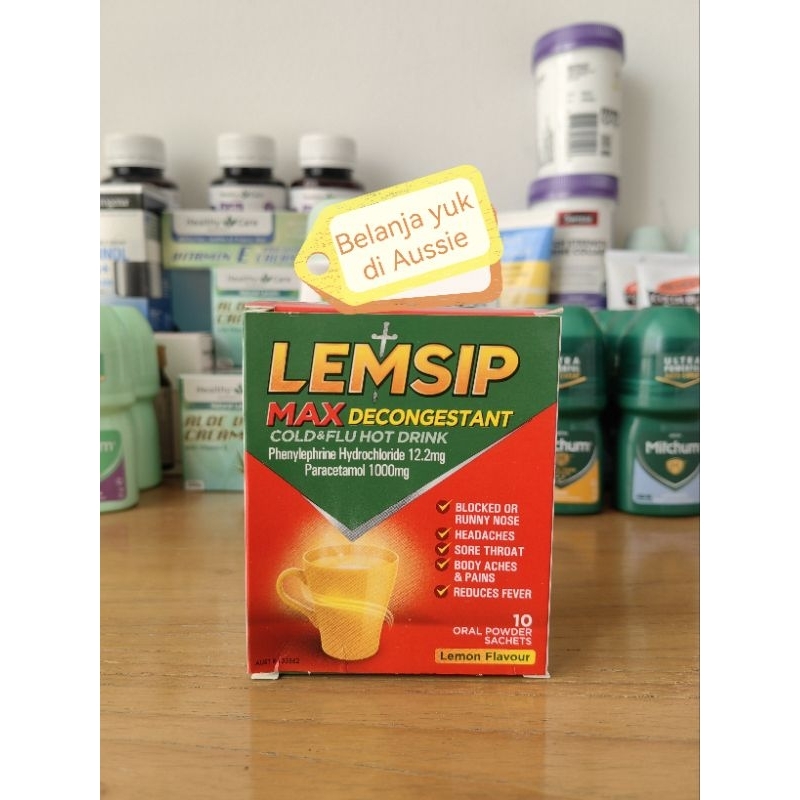 Jual LEMSIP MAX DECONGESTANT COLD & FLU HOT DRINK - 10 Oral Powder ...