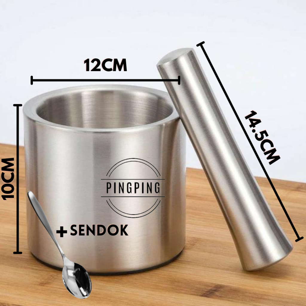 Jual Cobek Stainless / ulekan Stainless / Tumbukan Bumbu Dapur Dengan ...