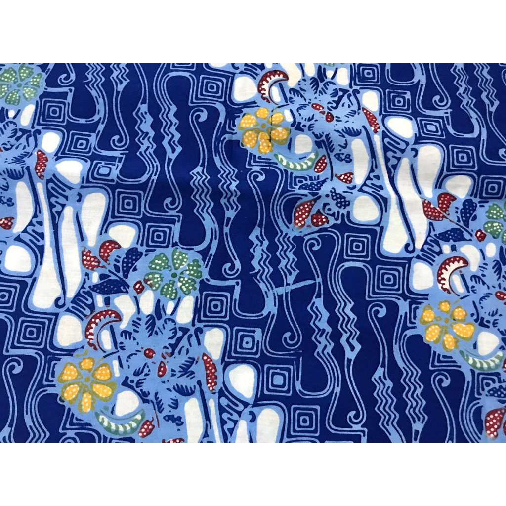 Jual Batik Klasik Parang Kombinasi Bunga Tulis Kombinasi Cap Biru ...