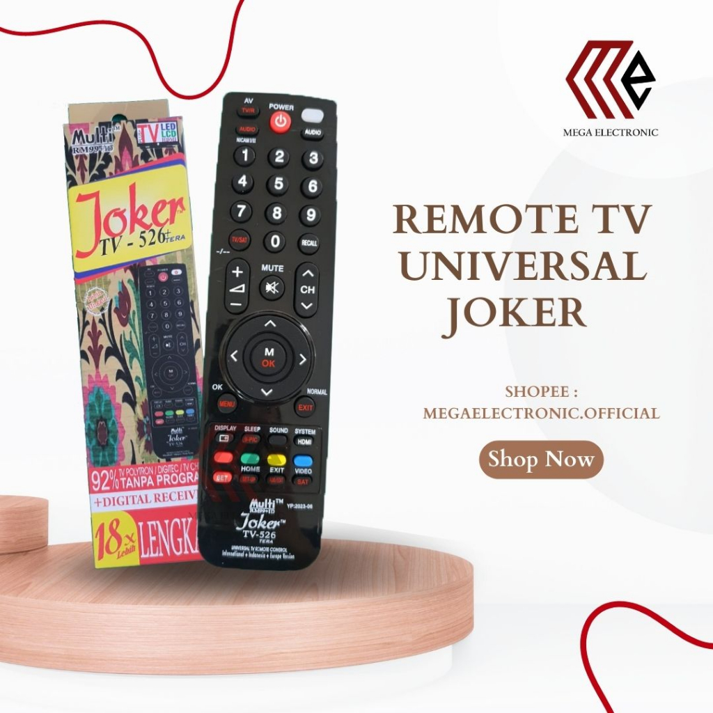 Jual REMOTE TV UNIVERSAL / TV CHINA JOKER TIPE TV - 526 | Shopee Indonesia