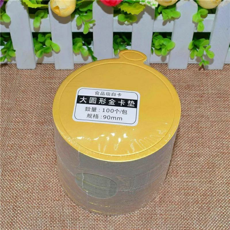 Jual 100 pcs alas tatakan kue gold alas slice cake tiramisu | Shopee ...