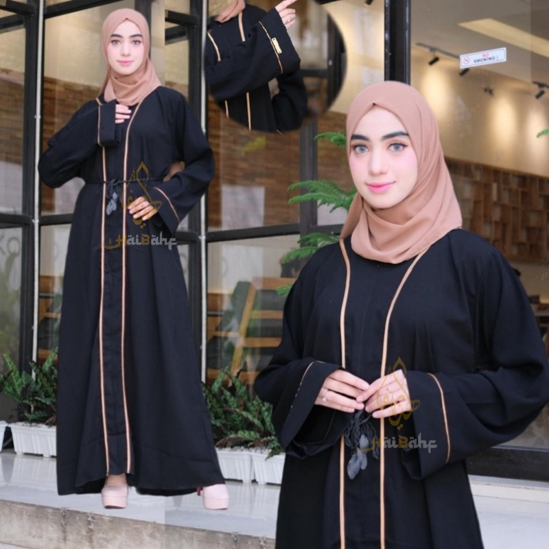 Jual Promo Abaya syari Gamis Hitam lis Turkey Dress Basic Arab Busui ...