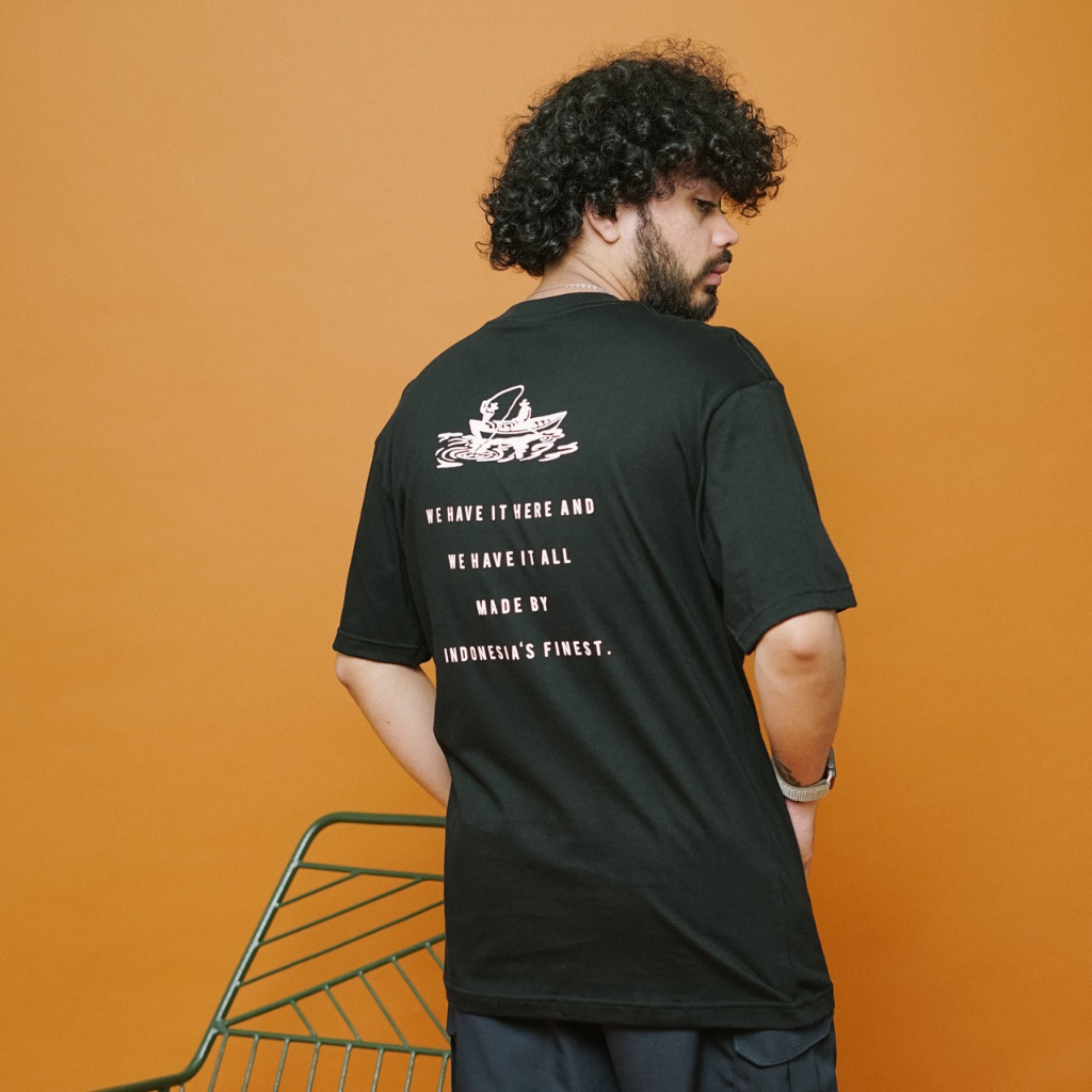Jual UNKL347 T-Shirt Hitam Bahan Combed Motif Simpel RAAK | Shopee ...