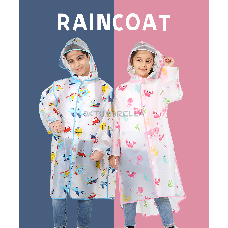 Jual Jas Hujan Transparan Anak, Mantel Hujan Anak Model Terusan / Kode ...