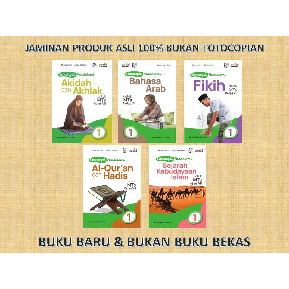 Jual Erlangga Semangat Mendalamai Mts B Arab Al Quran Hadist Fikih