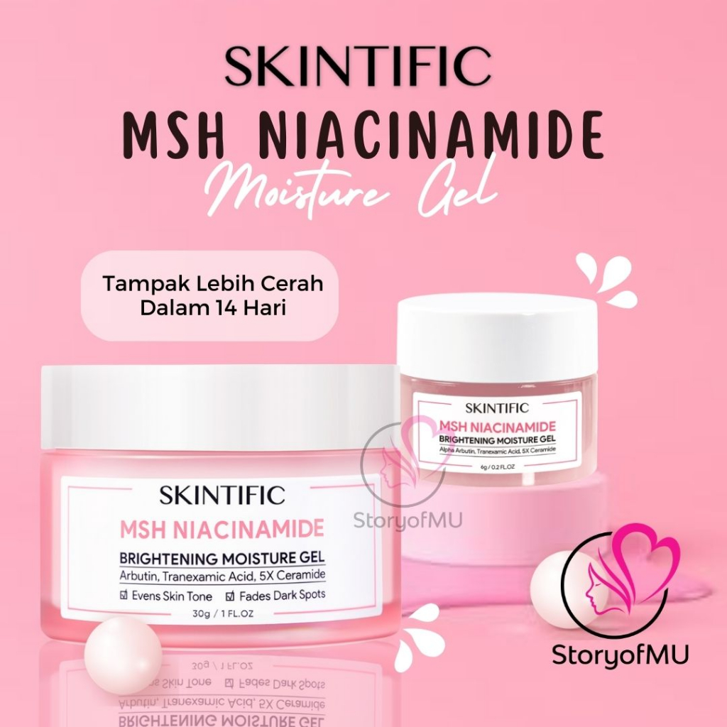 Jual [BPOM] SKINTIFIC MSH Niacinamide Brightening Moisturizer Glowing Moisture Gel 30g 6g ...
