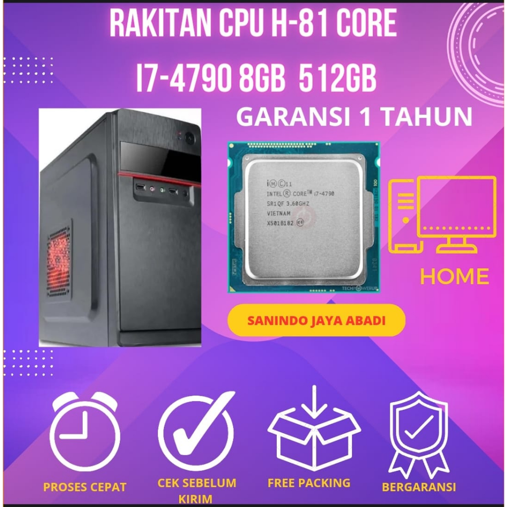 Jual PC RAKITAN CPU RAKITAN INTEL CORE i7 4790 8GB FULL GARANSI | Shopee Indonesia