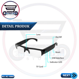 Jual Spy Camera Glasses Eyewear Kacamata Kamera Resolusi Full HD 1080P ...