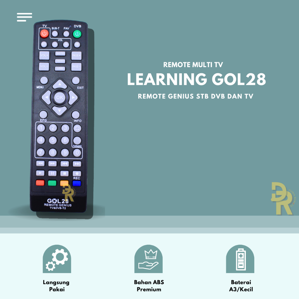 Jual Remot Remote Genius Multi GOL 28 DVB T2 +pairing TV Universal Serbaguna All Merk | Shopee ...