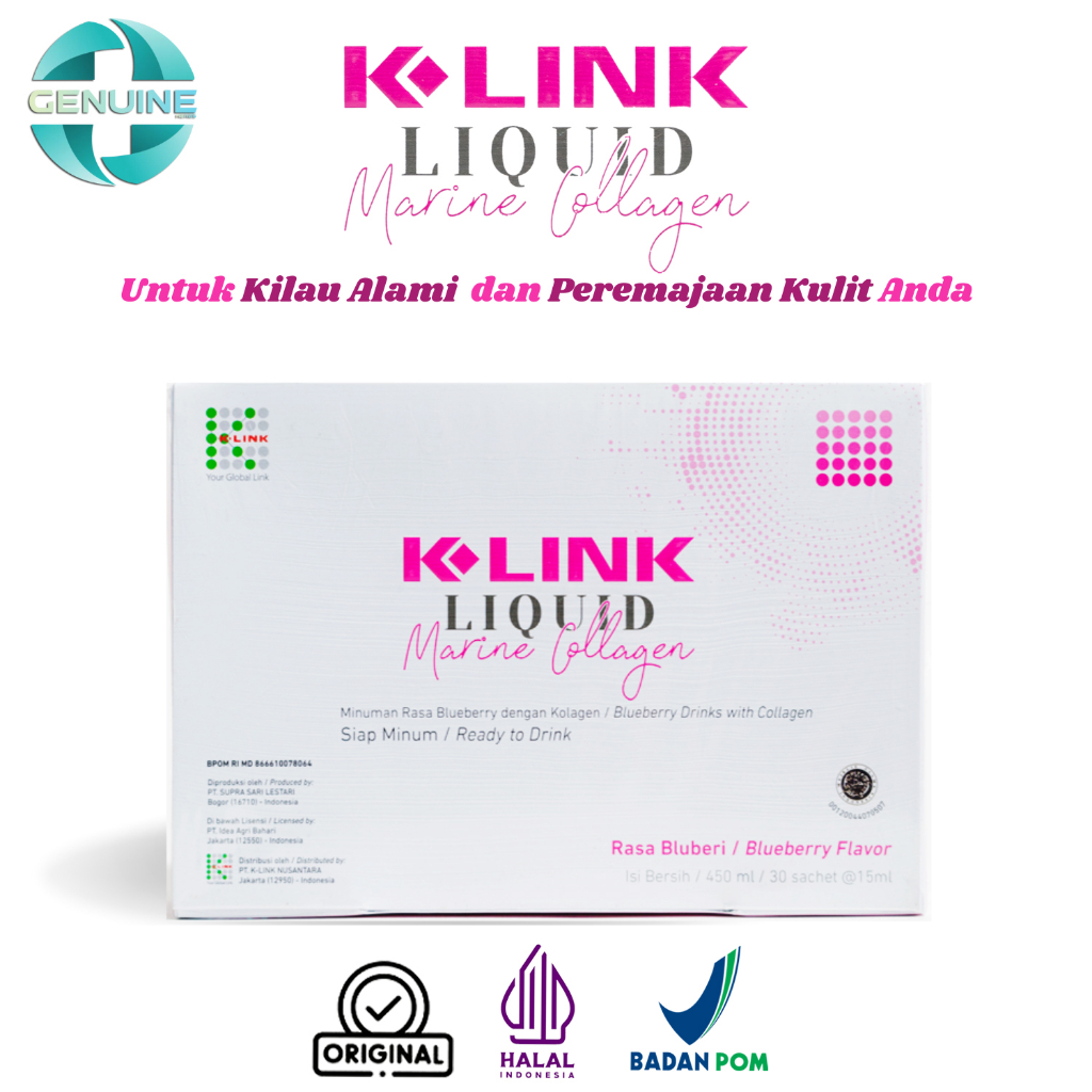 Jual K-Link Liquid Marine Collagen 30 Sachet @ 15ml | Klink Marine ...