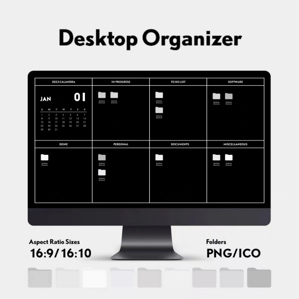Jual Desktop Organizer Wallpaper with calendar 2025 for Windows and ...