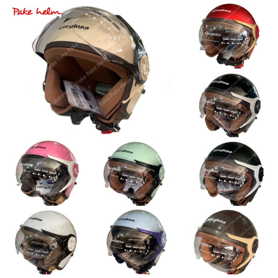 Jual Helm cargloss hijab retro original half face | Shopee Indonesia