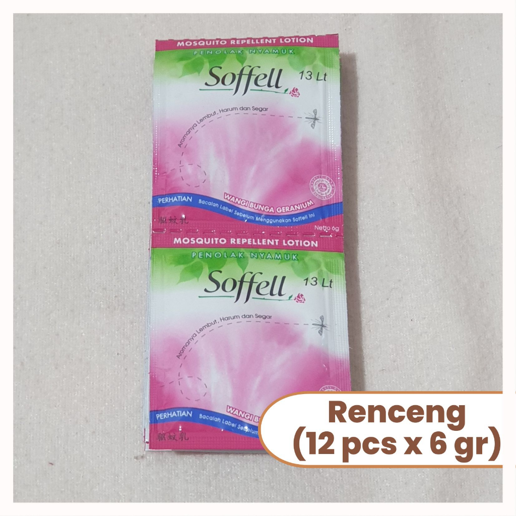 Jual Soffell Anti Nyamuk Renceng (12 sachets x 6 gr) Lotion Penolak Nyamuk | Shopee Indonesia