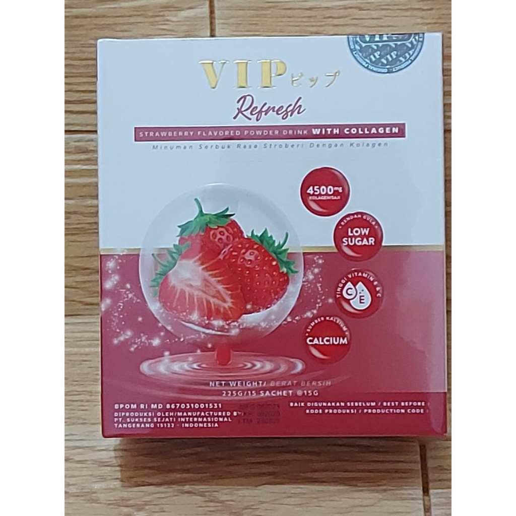 Jual VIP - Refresh Strawberry Big Box Isi 15 Sachet | Shopee Indonesia