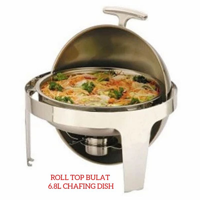 Jual Prasmanan Bulat ROLL TOP 6.8L Stainless Steel / CHAFING DISH [High ...