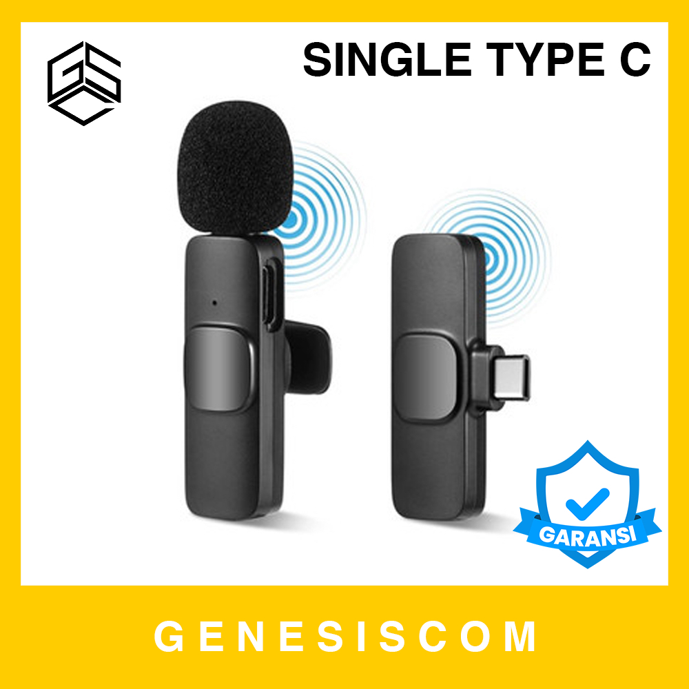 Jual Mic Clip On Wireless TYPE C HP Single Microphone 2.4GHz Lavalier ...