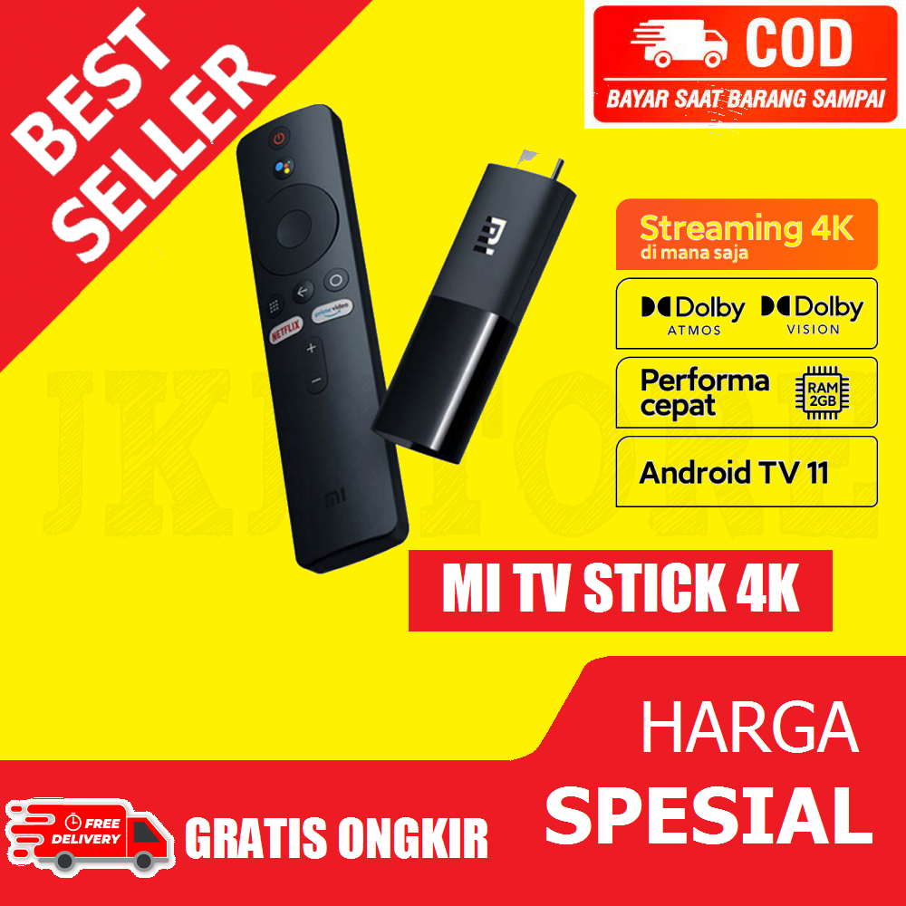 Jual MI TV STICK 4K SMART ANDROID STIK BOX S FULL HD DONGLE UHD ...