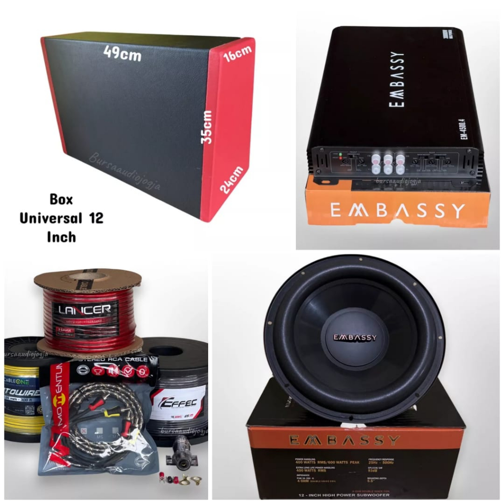 Jual Paket Audio Mobil Embassy 1 12 inch | Shopee Indonesia