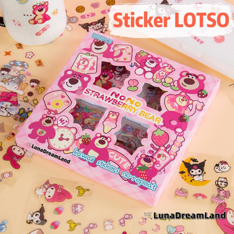 Jual Sticker LOTSO isi 100 Lembar Sticker Box Pvc anti air | Shopee ...