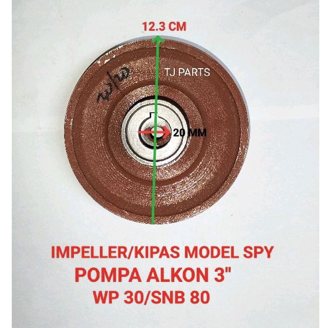 Jual Impeller/Kipas Pompa Air Alkon 3" WP 30/SNB 80,Model SPY, AS 19MM ...