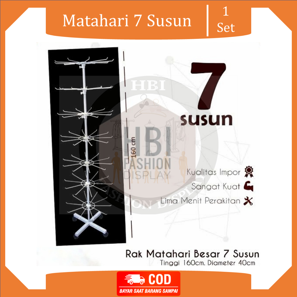 Jual Rak Display Putar Matahari 7 Susun Gantungan Aksesoris Display ...