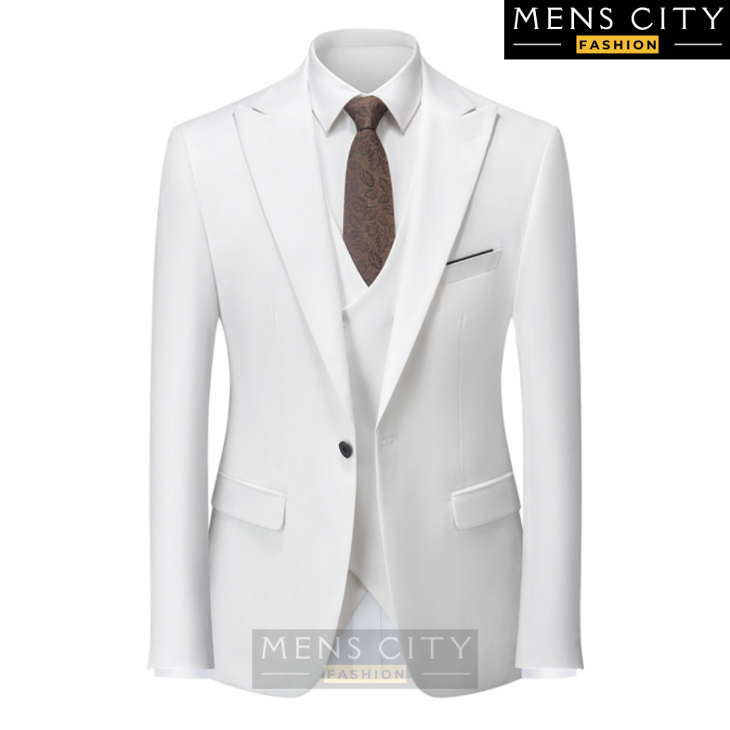Jual Mens City Jas Pria Formal Slimfit List Hitam 1 Kancing Premium ...