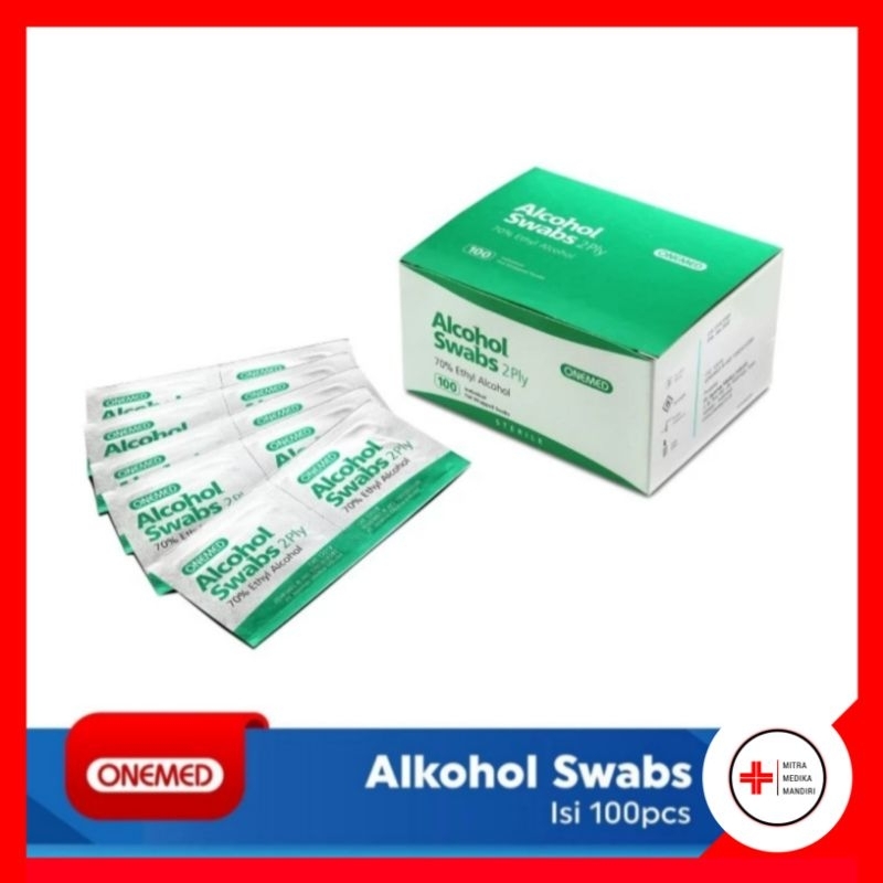 Jual Onemed Alkohol Alcohol Swab Box isi 100s (Dus Hijau) | Shopee ...