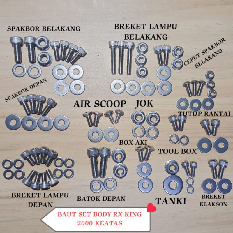 Jual Baut Set Body Rx King Tahun 2000 Keatas Kunci L Stainless 304 ...