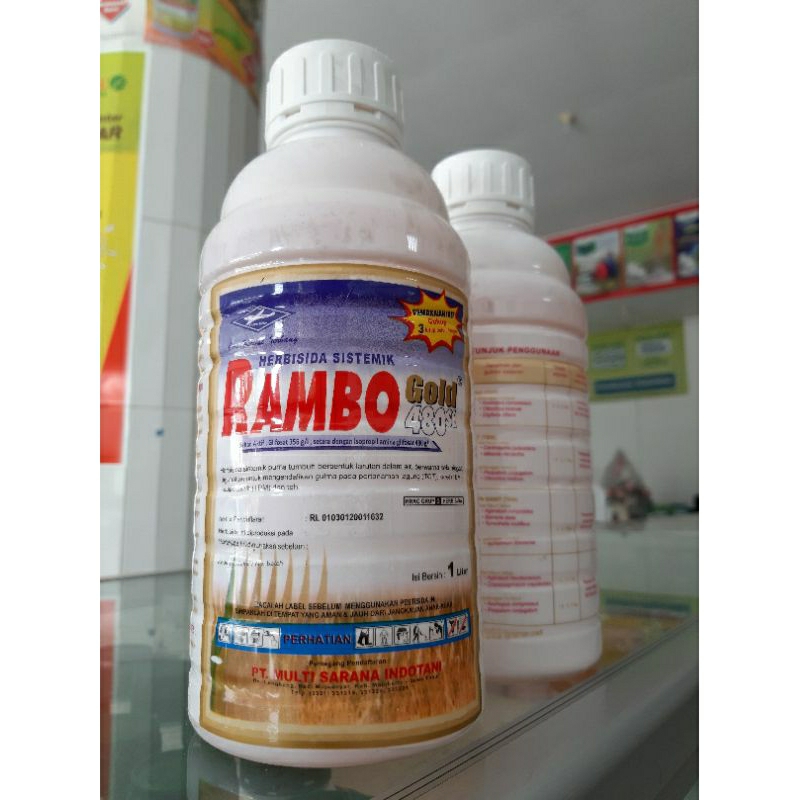 Jual Rambo Gold 480SL 1 liter Herbisida Obat Pembasmi Rumput Sampai ke ...