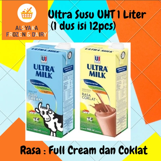 Jual Ultra UHT 1 Liter Rasa Coklat/ Full Cream (1 carton isi 12 pcs ...