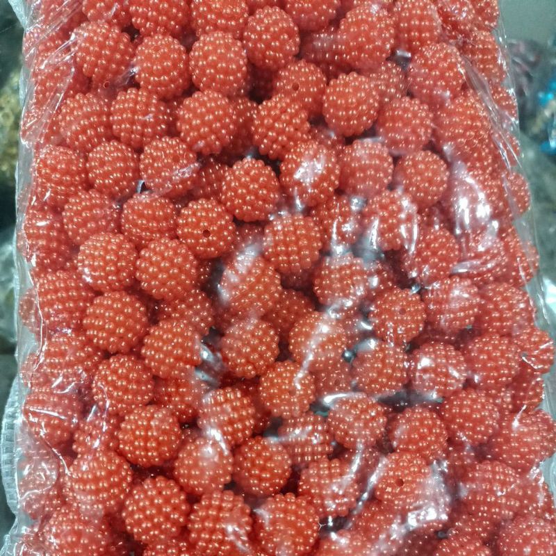 Jual manik mote berry bulat mutiara 14mm ada banyak pilihan warna ...