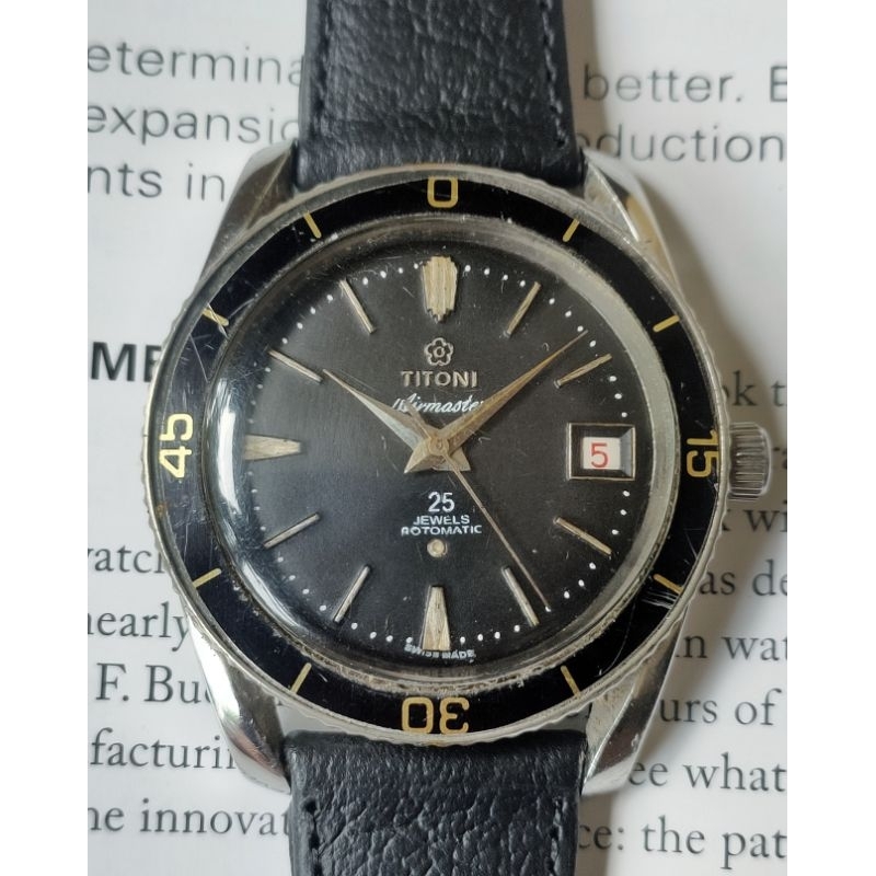 Jual Vintage Titoni Diver Seascoper Re-dial Black Airmaster circa year ...