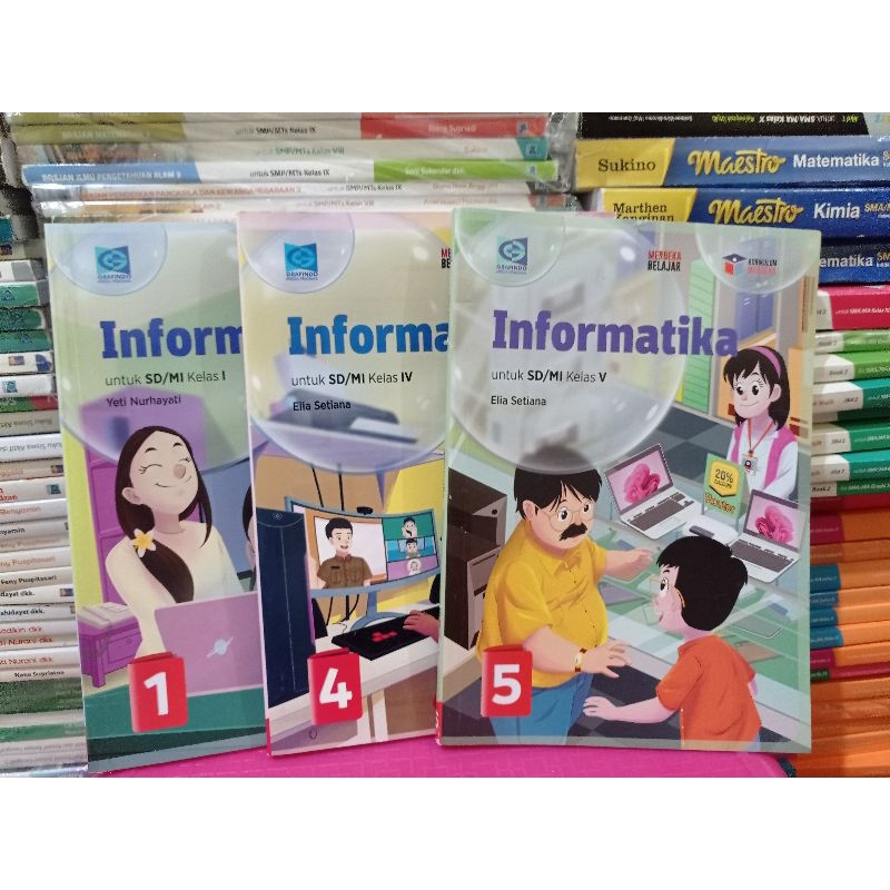 Jual buku kurikulum merdeka INFORMATIKA untuk sd/ mi kelas 1 , 4 , 5 GRAFINDO | Shopee Indonesia