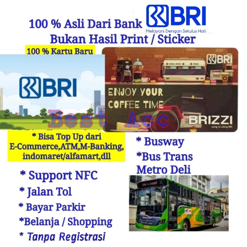 Jual Kartu E-Toll Emoney Brizzi Coffee Time E-Money Card BRI Original ...