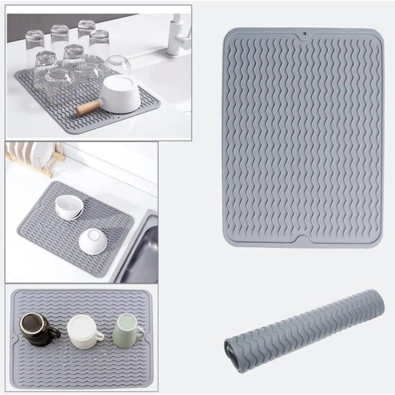 Jual Dish Drying Mat Alas Pengering Cuci Piring Gelas Mangkok Drain Mat ...
