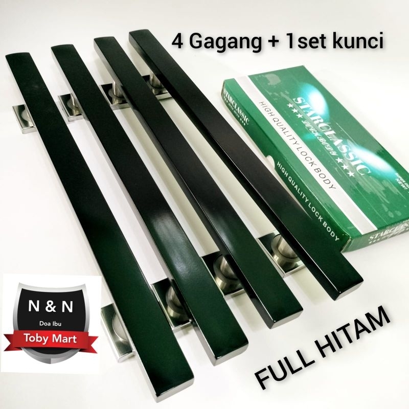 Jual gagang pintu rumah Hitam fullset kunci / Handle Pintu Rumah ...