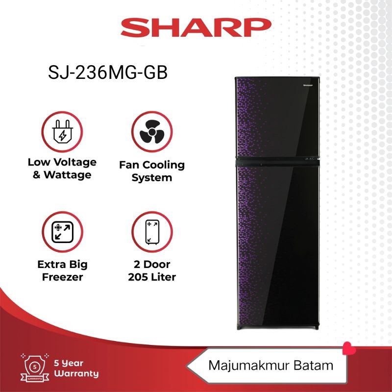 Jual SHARP KULKAS 2 PINTU SJ236MG GB 205LITER 236MG GARANSI RESMI ...