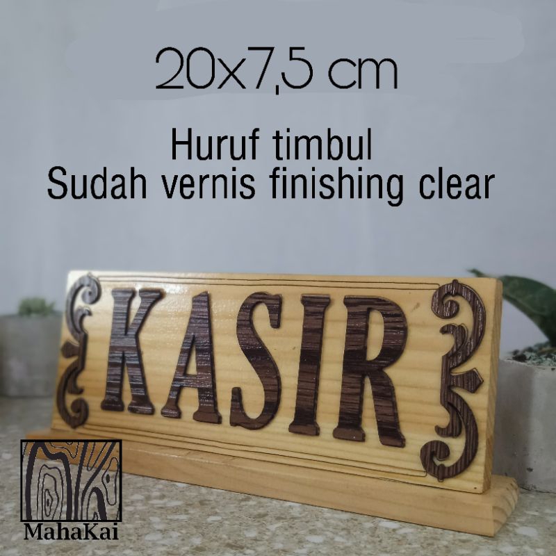 Jual Tulisan Kasir Cashier kayu ukir sign board meja duduk counter ...
