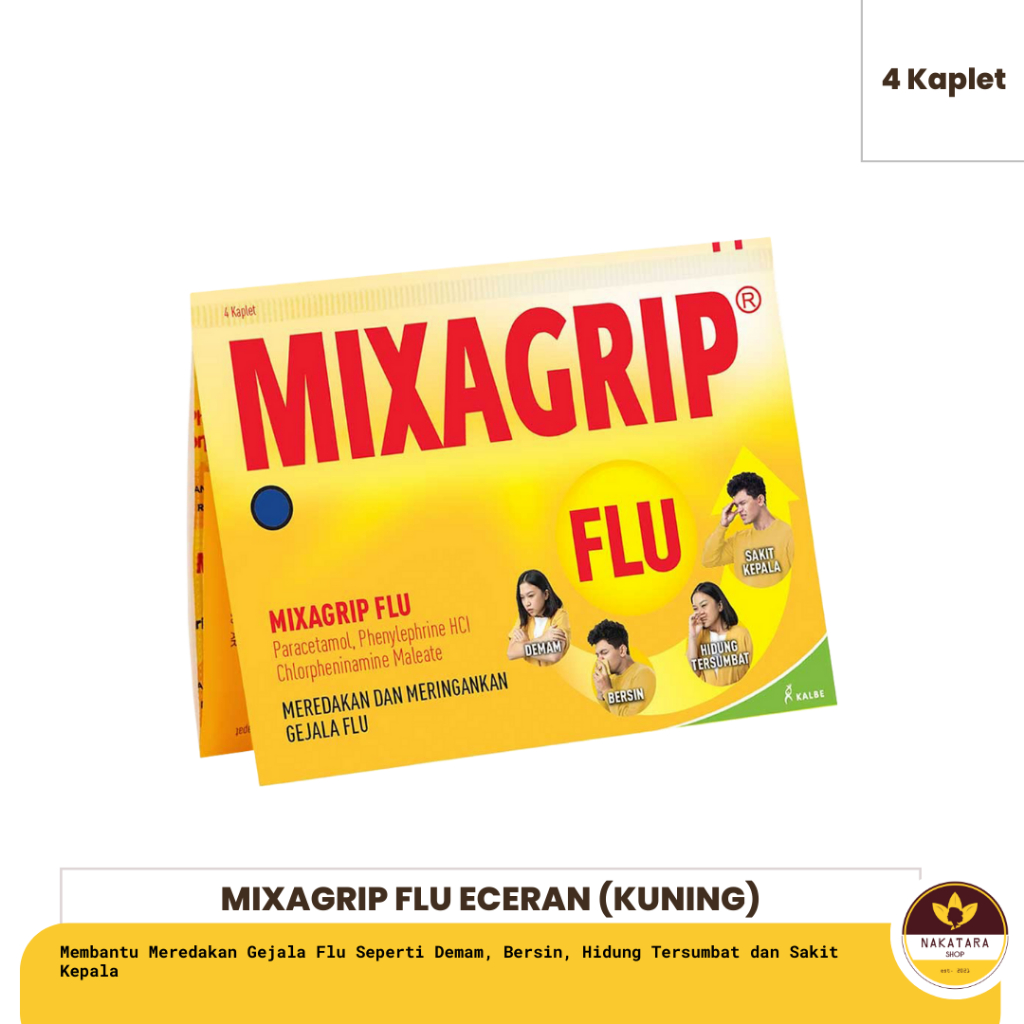 Jual MIXAGRIP FLU (KEMASAN KUNING) ISI 4 KAPLET | Shopee Indonesia