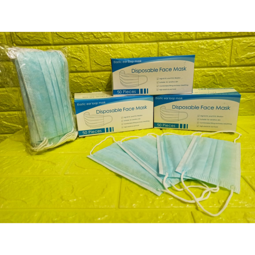 Jual Masker Non Medis 3 Ply Earloop Isi 50 pcs | Shopee Indonesia