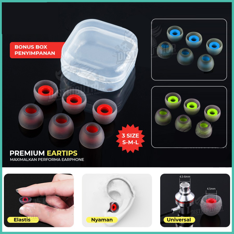 Jual POM Set Premium Silicone Eartips Karet Headset Earphone Handsfree ...