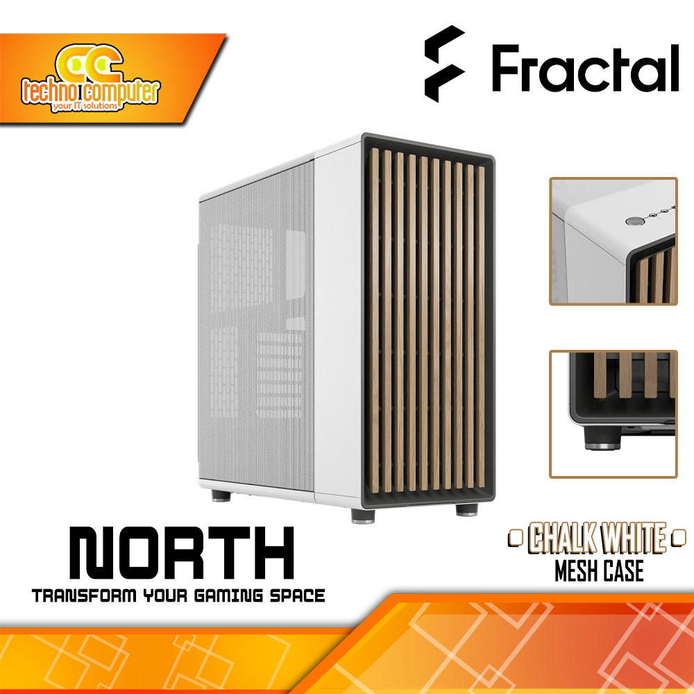 Jual CASING FRACTAL Design NORTH Chalk White Mesh - Mid Tower ATX Case ...