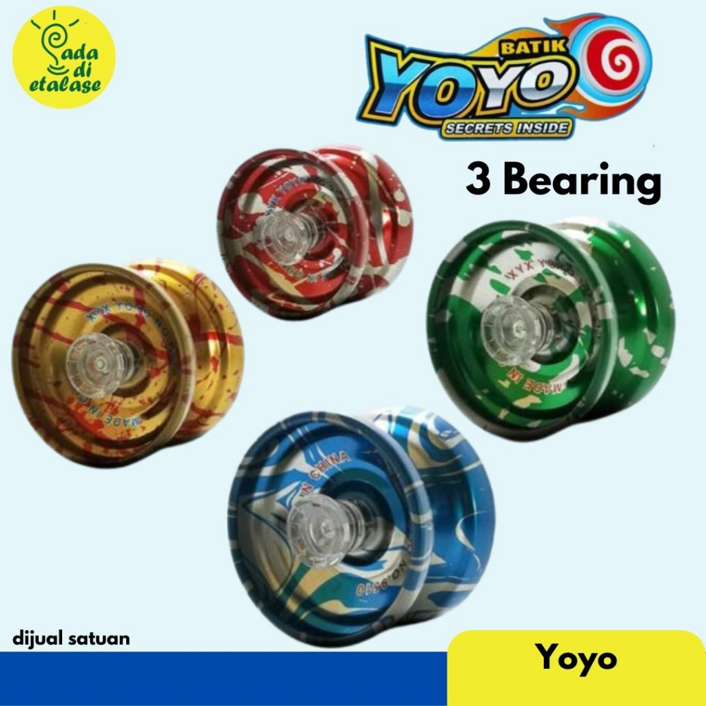 Jual Mainan Yoyo 3 Bearing Responsif Besi Batik Yoyo Corak Shopee