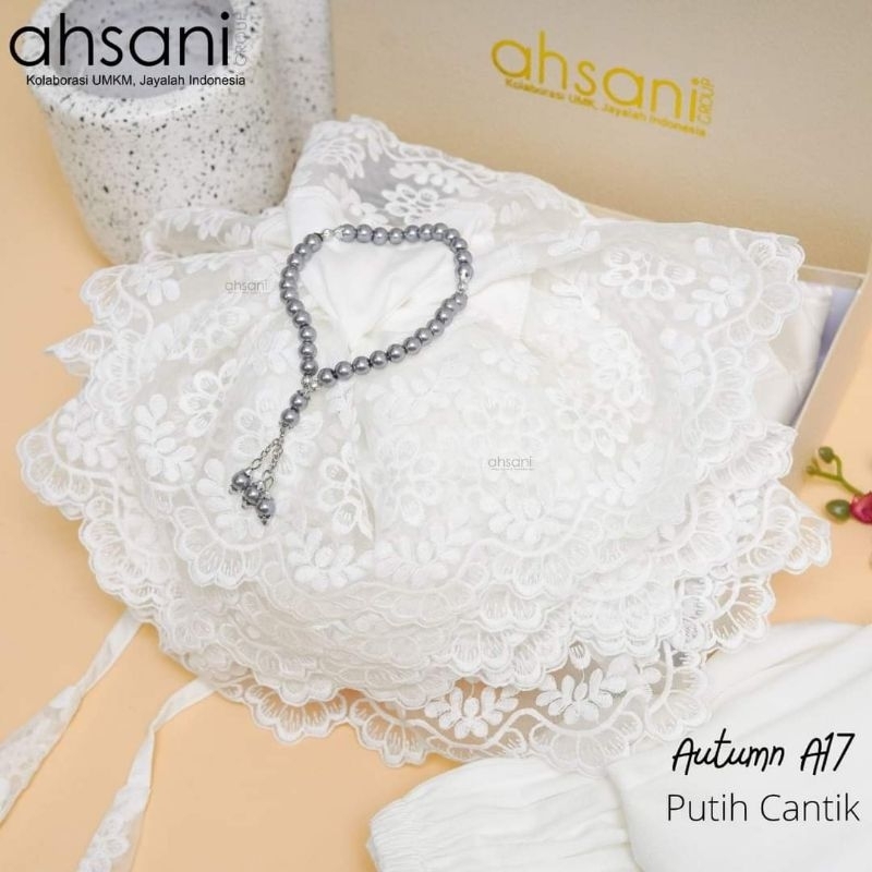 Jual AHSANI MUKENA AUTUMN - A17 | Mukena Putih Bersih Bahan Rayon Twill Mukena Wanita Dewasa ...