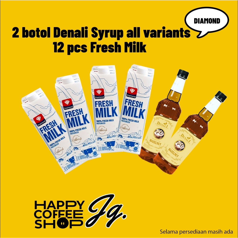 Jual PAKET 2 DENALI SYRUP ALL VARIANT & FRESH MILK DIAMOND | Shopee ...