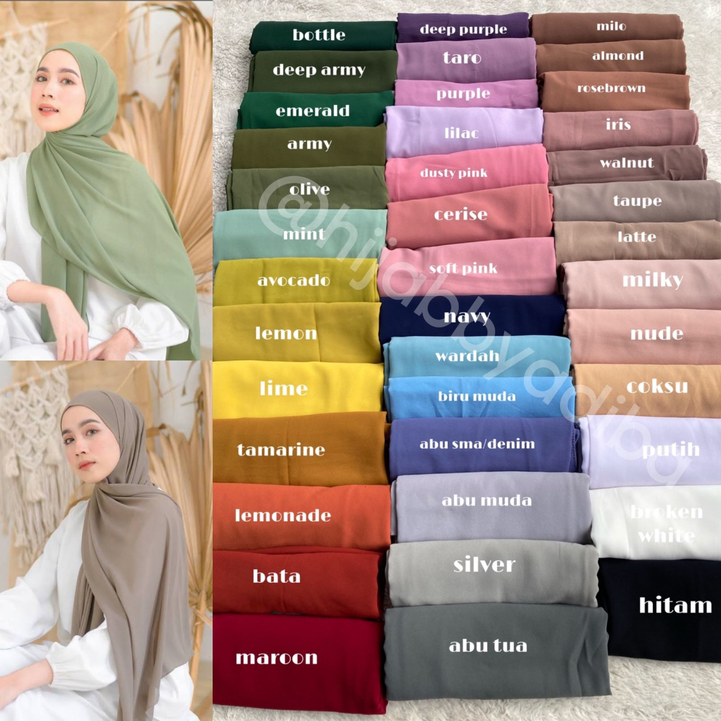 Jual 𝐀𝐃𝐁 - 180x75 JILBAB PASHMINA CERUTY BABYDOLL PREMIUM / PASHMINA ...