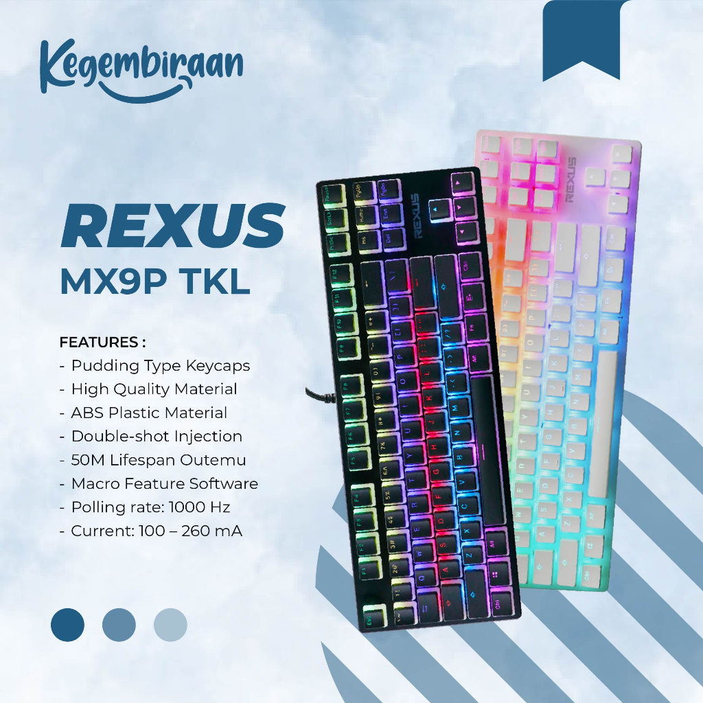 Jual Rexus Keyboard Gaming Mechanical Legionare MX9 Pudding / MX9P TKL ...