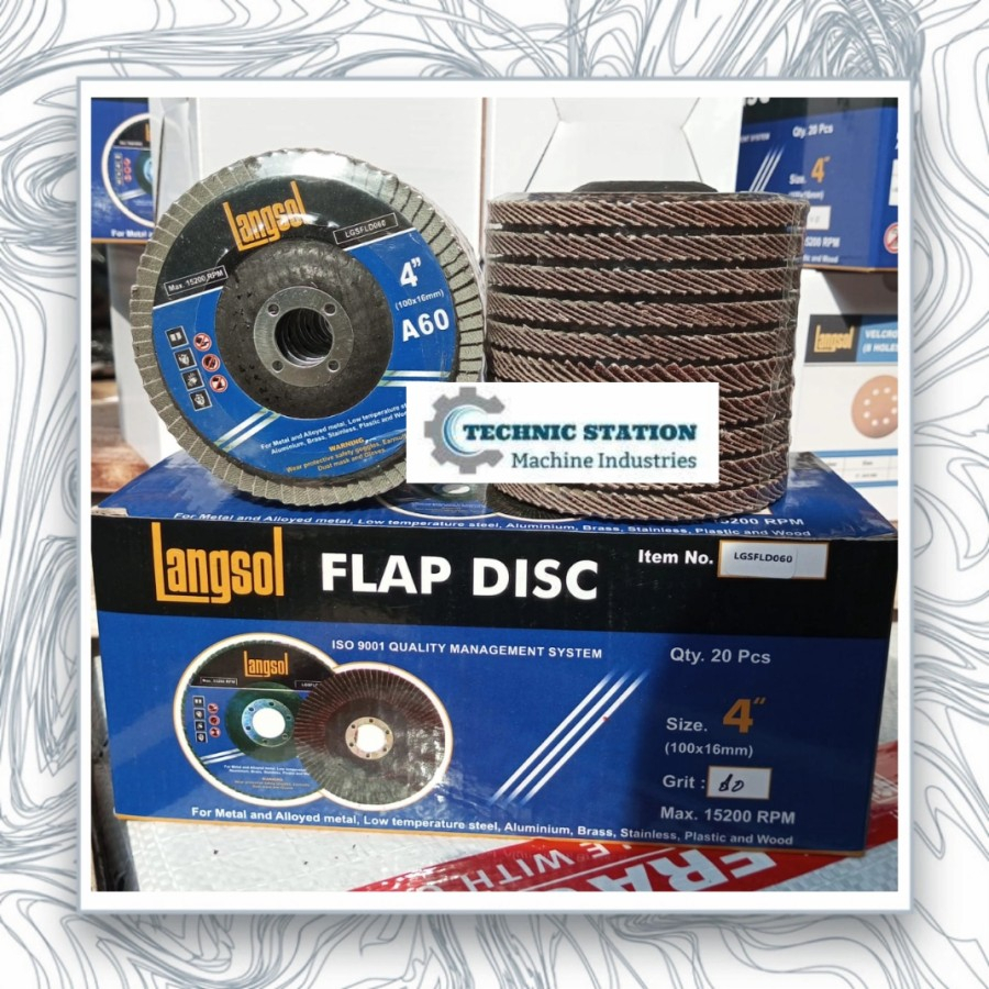 Jual AMPLAS SUSUN 4" A60 / FLAP DISC 4" (100x16MM) A60 - 72LVS LANGSOL ...